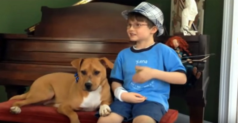 Mother Brings Home Xena the Pit Bull for Her Autistic Son Jonny